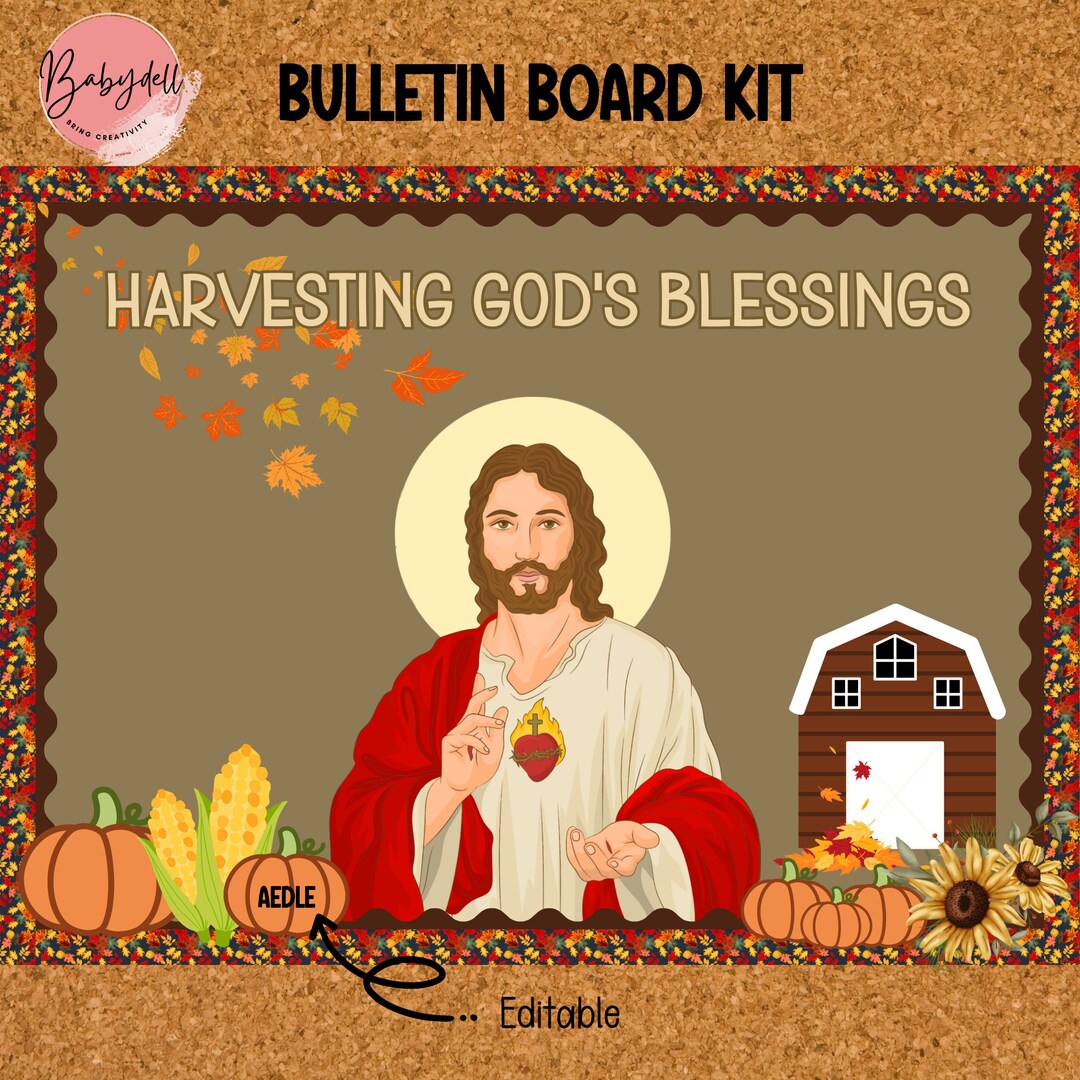 Fall Christian Bulletin Board Kit: Thanksgiving Classroom Decor - Etsy