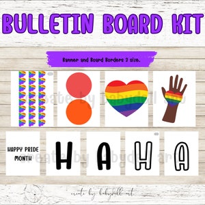 Pride Month Bulletin Board & Classroom Display Kit With Printable Door ...