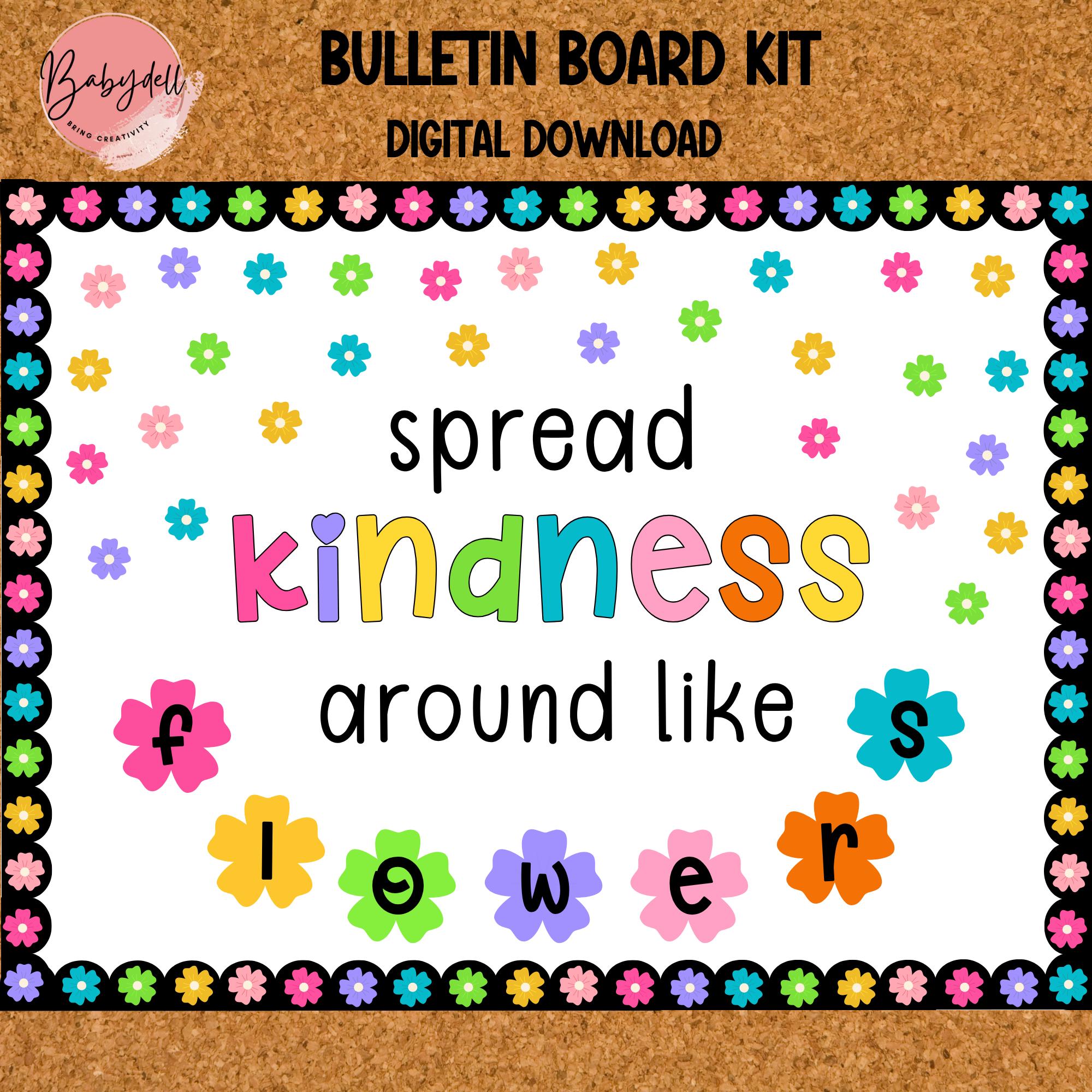 Spread Kindness Bulletin Board Kit: Spring Flowers Classroom Decor - Etsy
