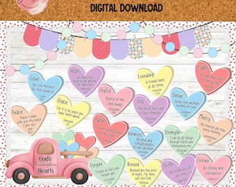 God's Conversation Hearts Bulletin Board Kit: Christian Classroom Decor ...