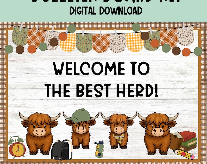 Farm Animals Bulletin Board Kit, Farm Decor | Cows Bulletin Board ...