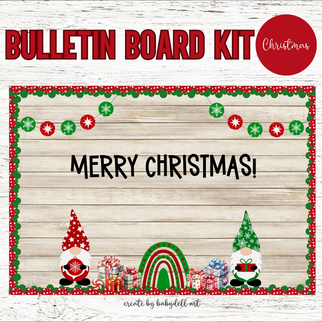 Christmas Bulletin Board Kit Classroom Decor | Door Decor Gnomes Theme ...