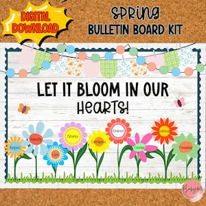 Spring Bulletin Board Printable | Kindness Flower Classroom Decor ...