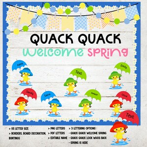 Ducks Spring Bulletin Board Kit | Welcome Spring Classroom & Door Decor ...