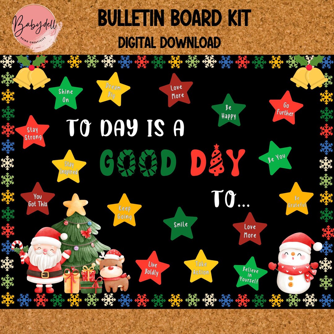 Christmas Bulletin Board Kit: Motivational Classroom Decor (digital ...
