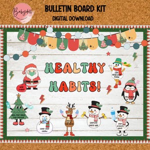 Christmas Healthy Habits Bulletin Board Kit (digital Download) - Etsy