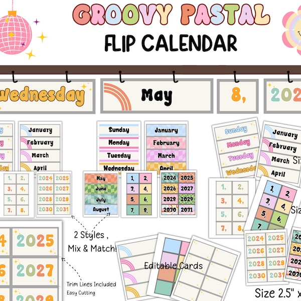 Classroom Calendar Printable - Etsy