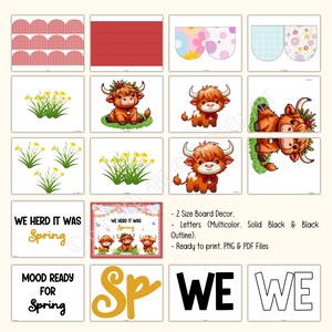 Highland Cow Spring Bulletin Board Kit | Cute Farm Animal Classroom ...