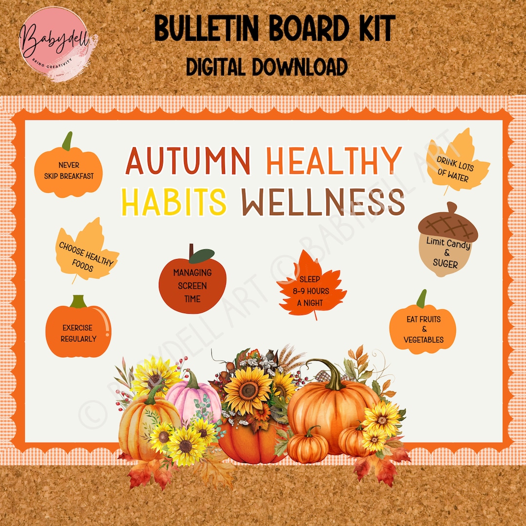 Healthy Habits Bulletin Board Fall Bulletin Board Autumn Healthy Habits ...