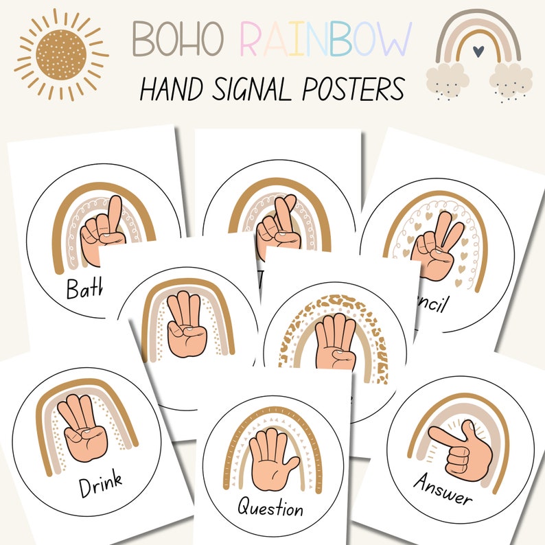 Boho Rainbow Classroom Decor Bundle Neutral Earth Tones Editable ...