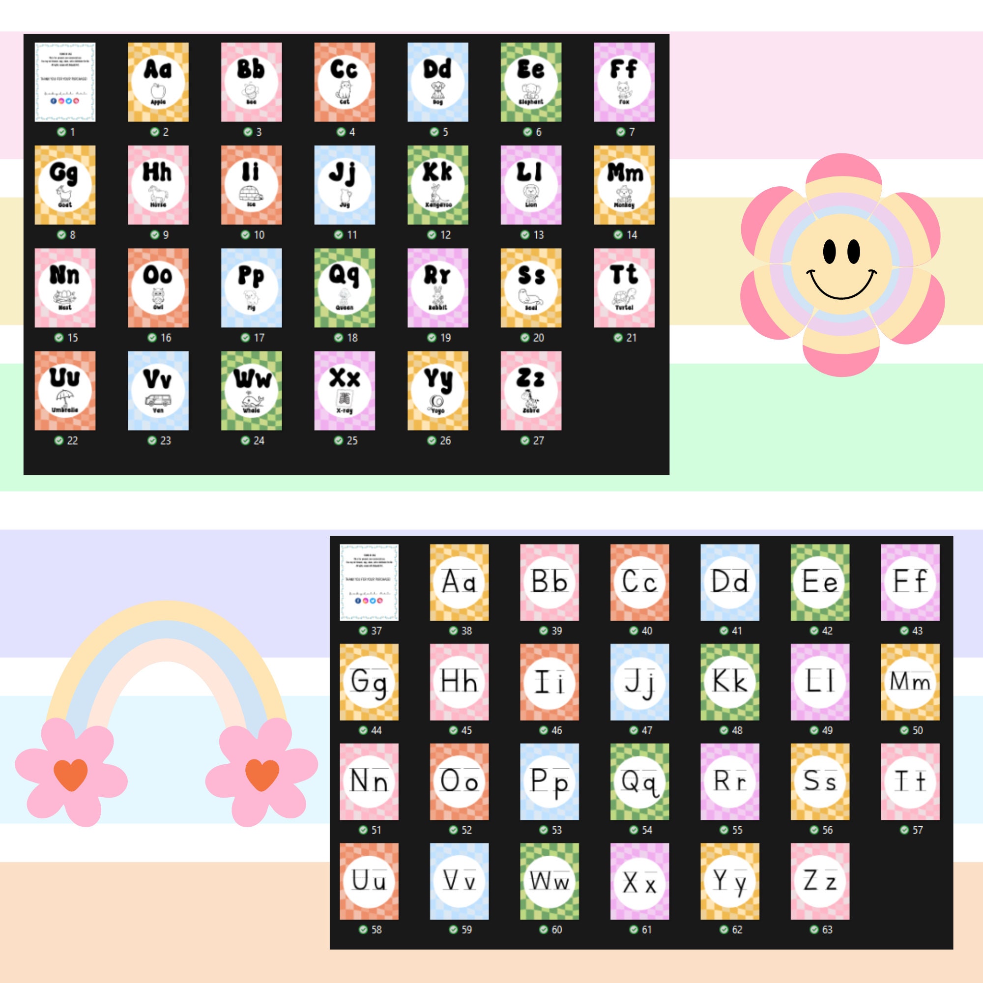 Pastel Groovy Alphabet Posters for Classroom A-Z Affirmation Poster, 8 ...