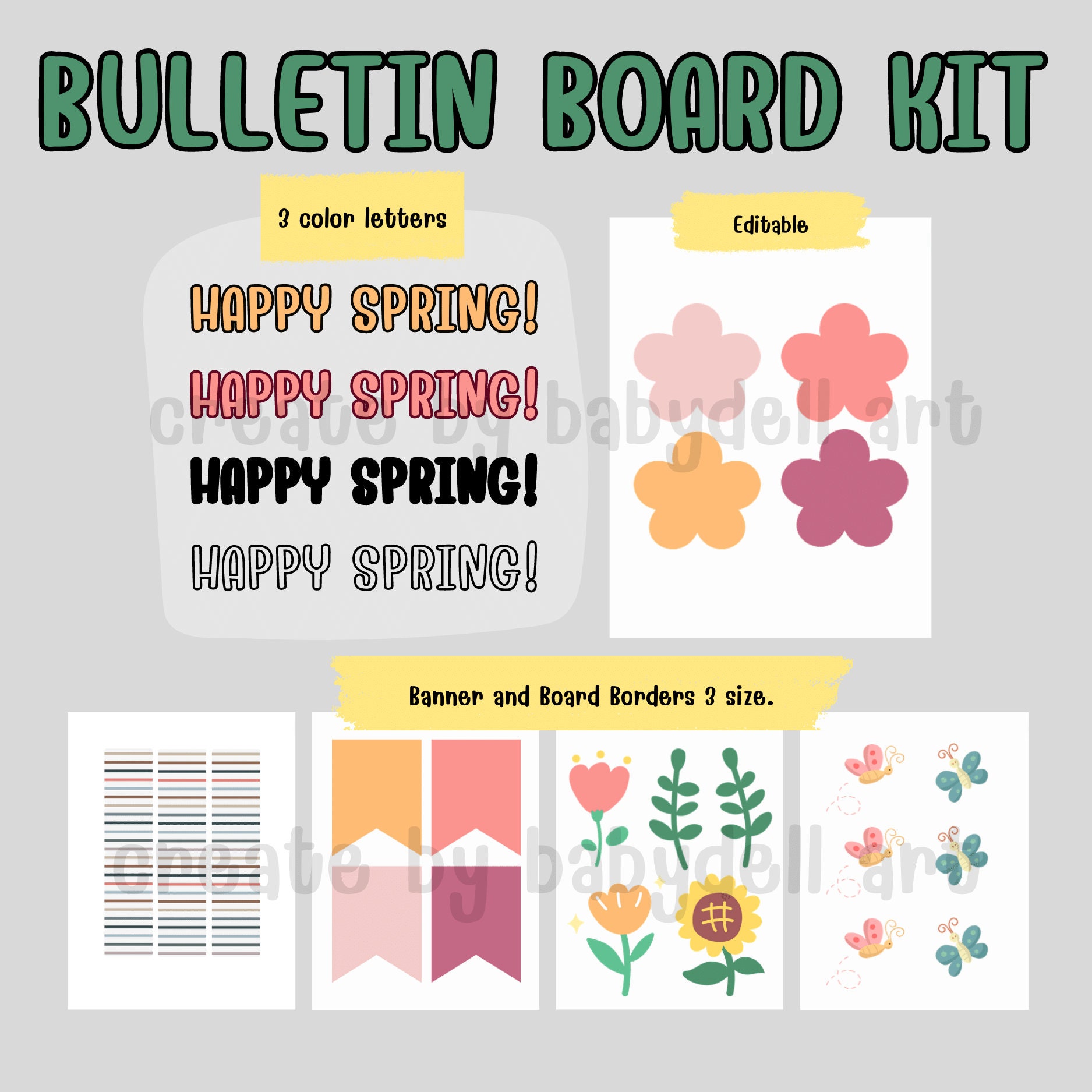 Seeds of Kindness Spring Flowers March Bulletin Board Kit - Etsy