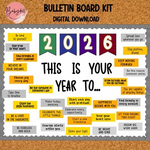 2026 New Year Bulletin Board Kit: Motivational Classroom Decor ...