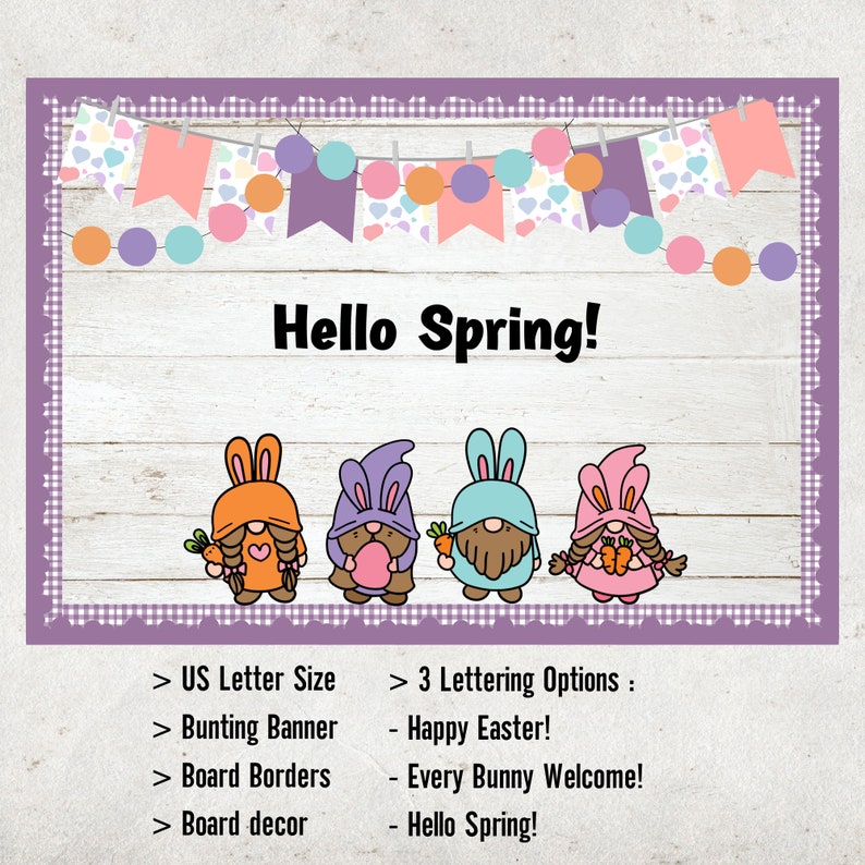 Happy Easter Bulletin Board Kit | March-april Classroom Decor | Spring ...