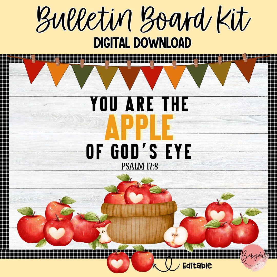Christian Apple Bulletin Board Kit for a Cozy Fall Classroom - Etsy