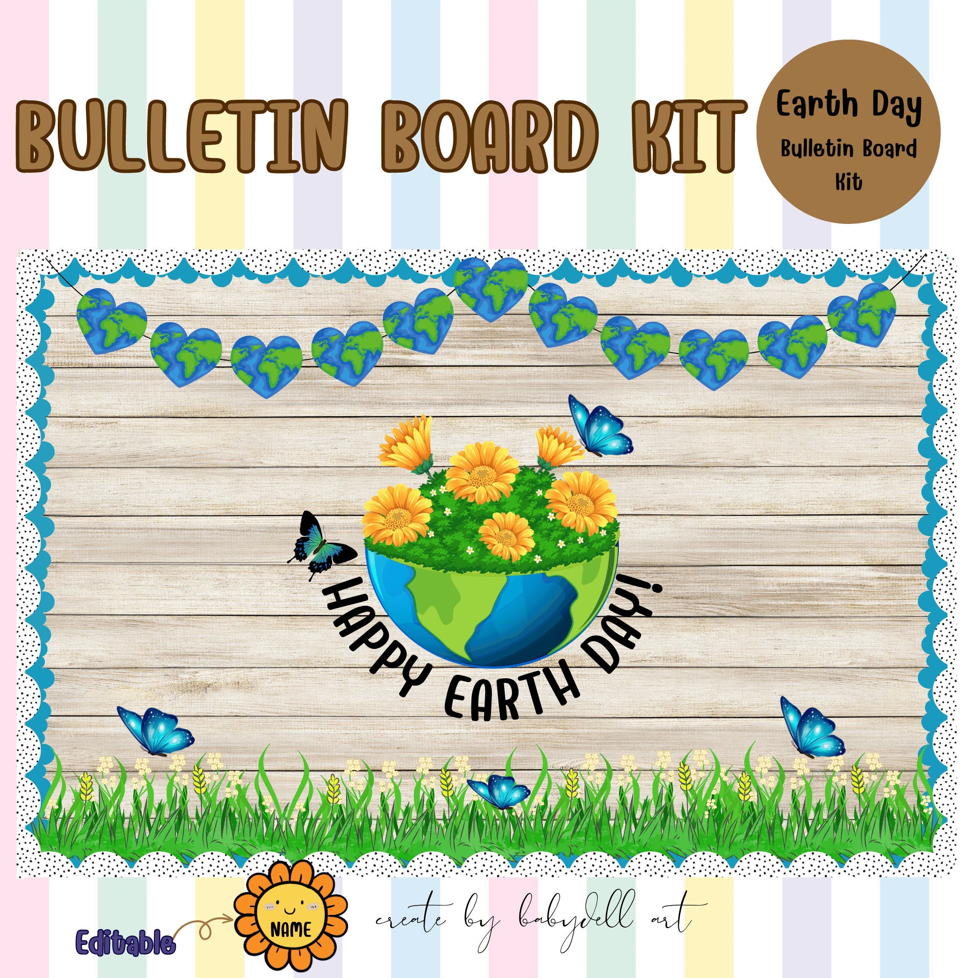 Earth Day Bulletin Board Classroom Display Door Decor Kit. LOVE YOUR ...