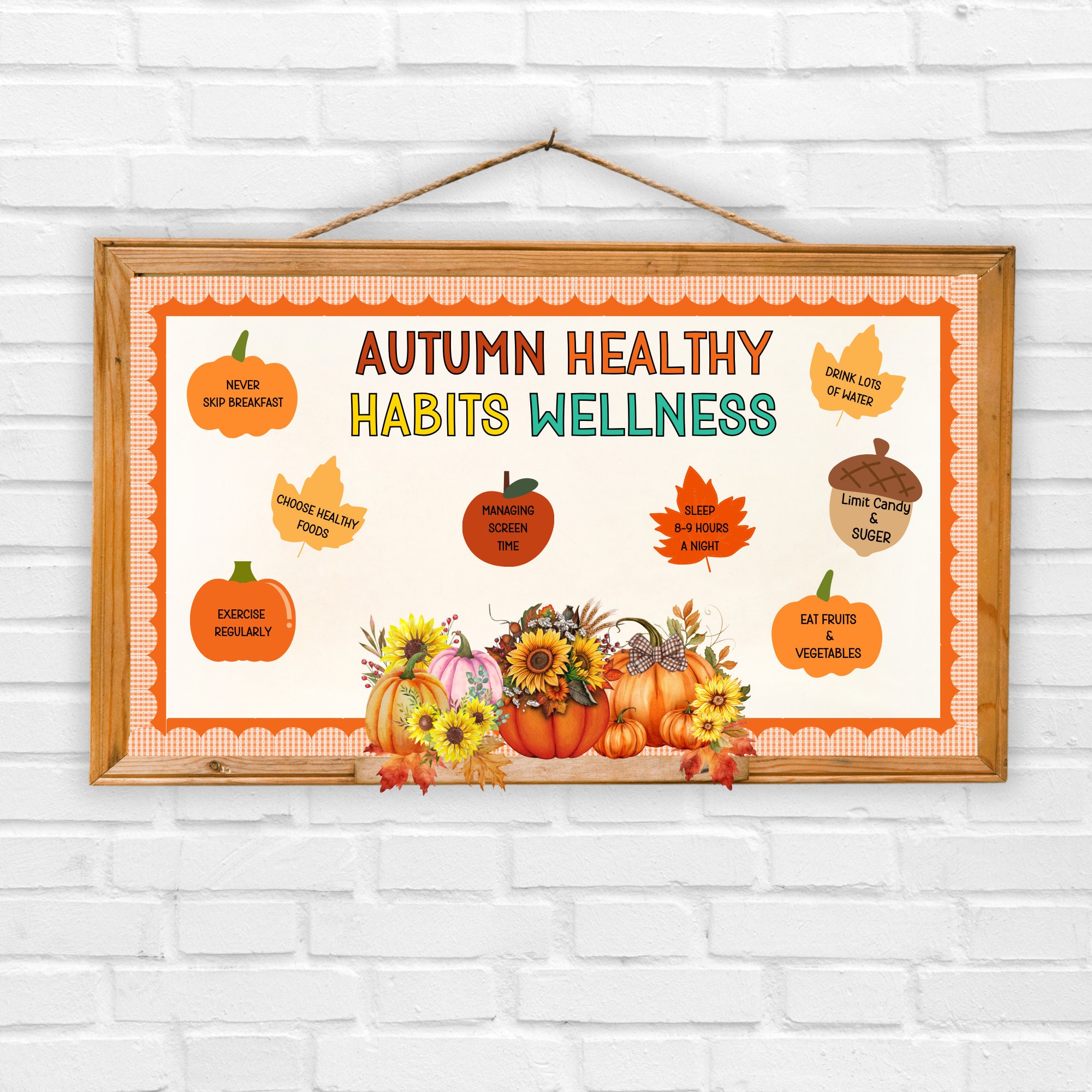Fall Healthy Habits Bulletin Board Kit: Classroom Wellness Decor ...