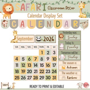 Modern Safari Classroom Decor Set: Boho Animal Printables (digital ...
