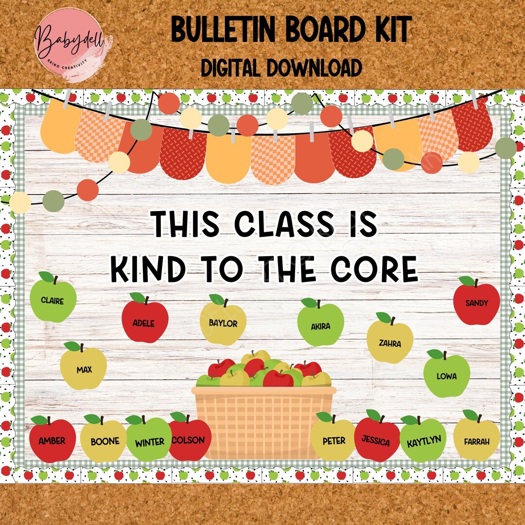 Apple Bulletin Board: Sweet to the Core Classroom Decor (printable PDF ...