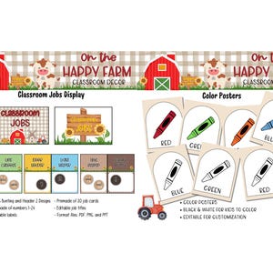 Editable Farm Classroom Decor Bundle | Happy Farm Theme for Prek-2nd ...