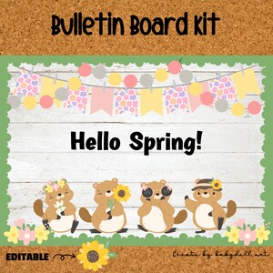 Spring Bulletin Board Door Decor March April Boards Happy Marmot Spring ...
