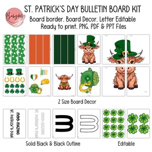 Highland Cow St. Patrick's Day Bulletin Board Kit | March Classroom ...