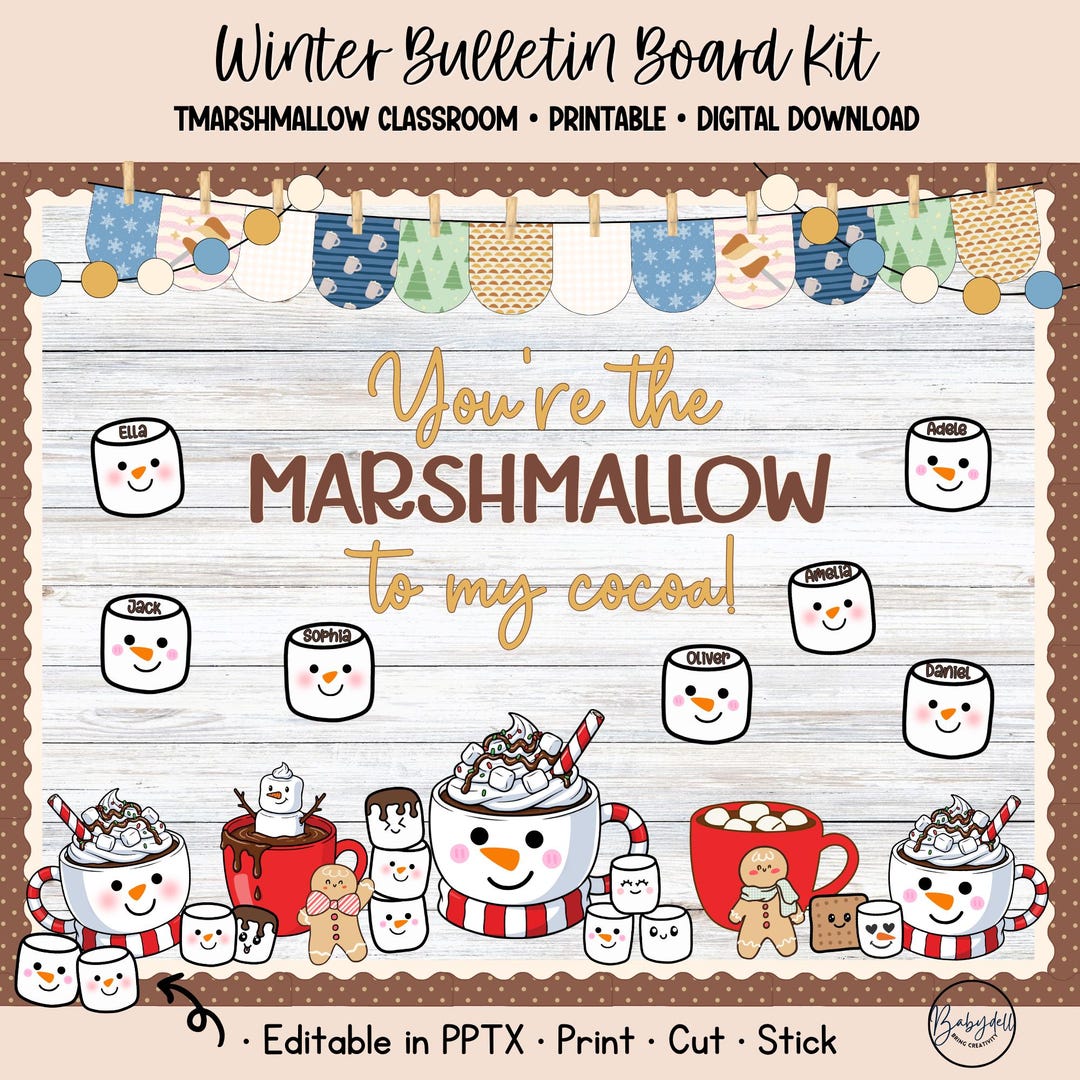 Editable Hot Cocoa Bulletin Board Kit for a Cozy Winter Classroom - Etsy