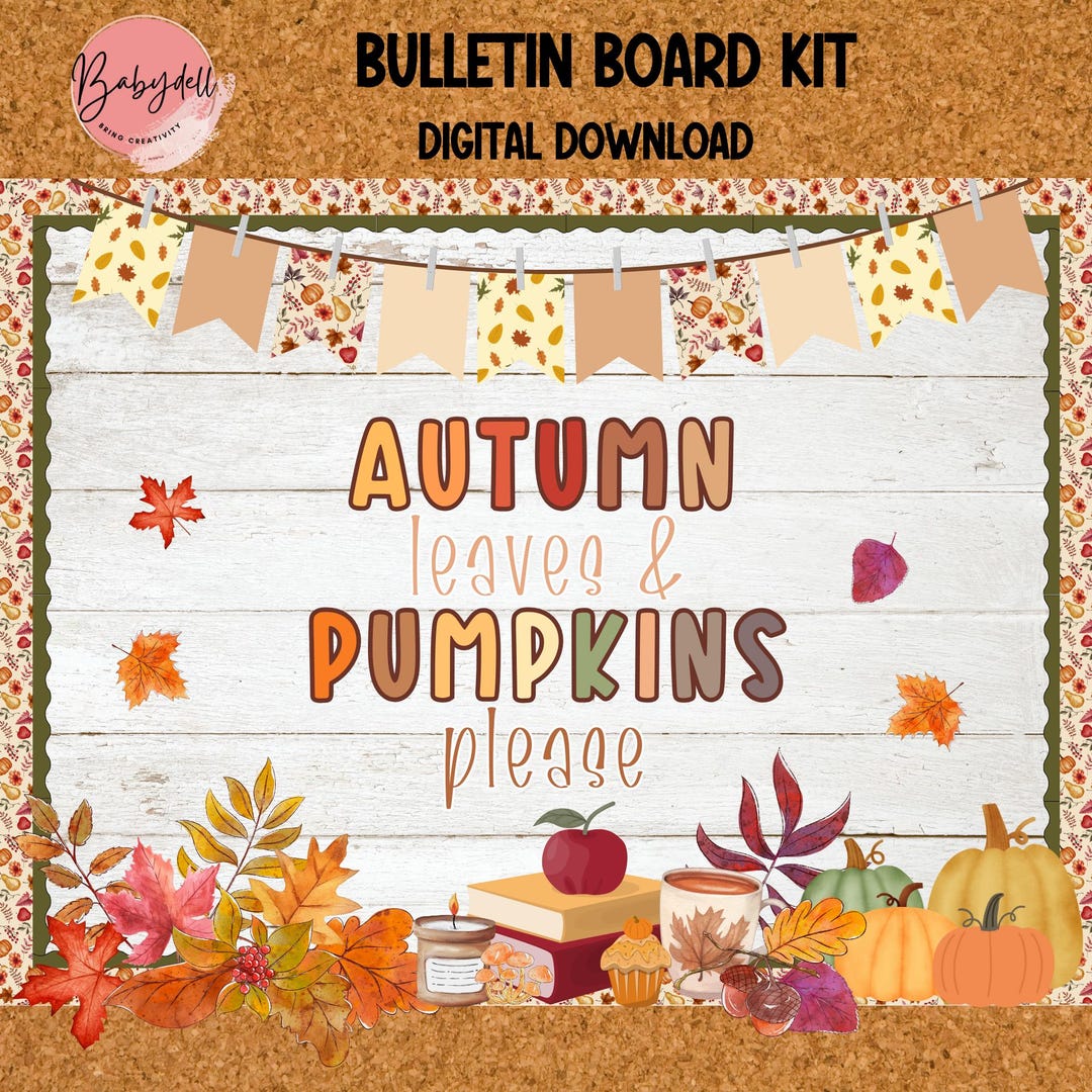 Fall Themed Printable Bulletin Board Set or Door Decor for Classrooms ...
