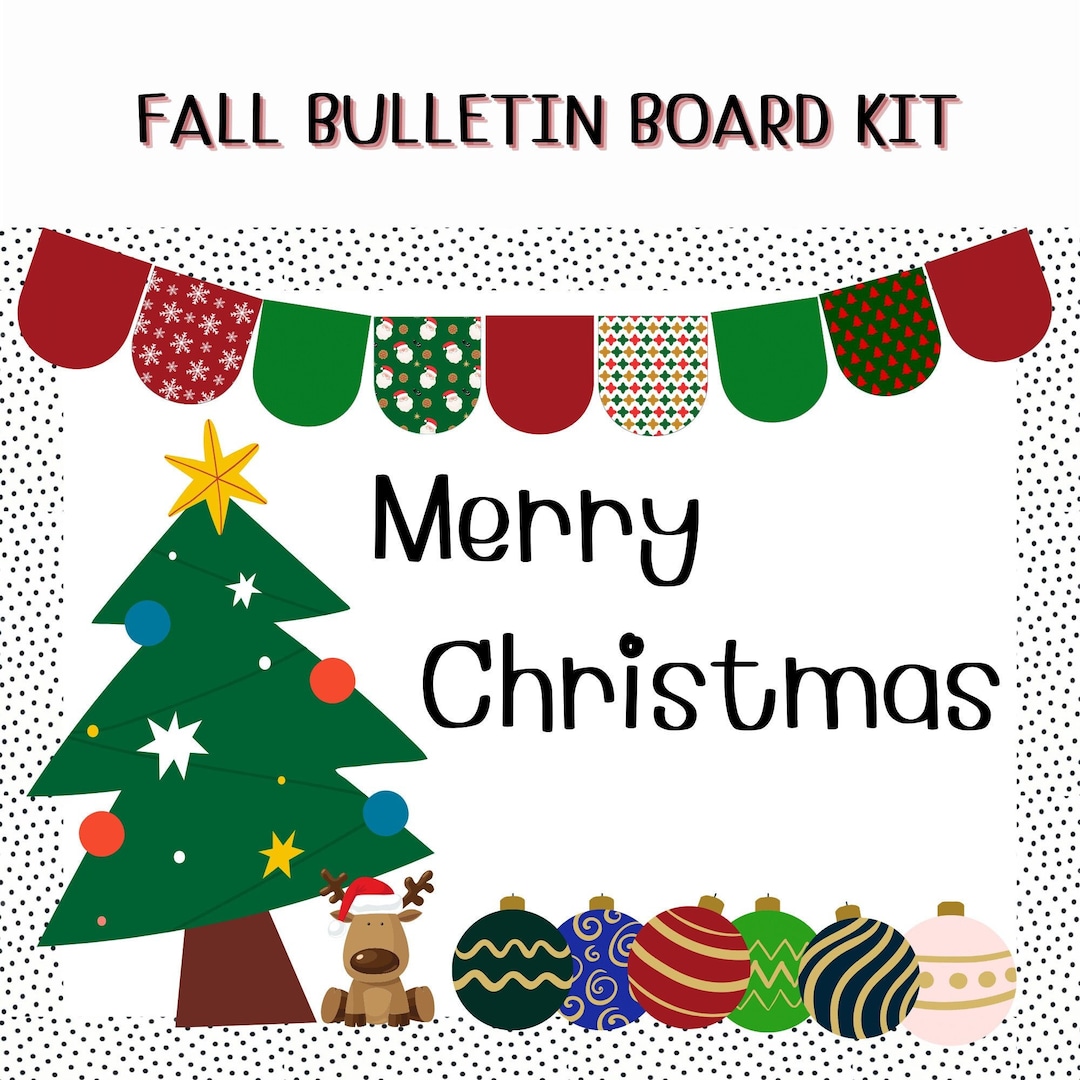 Merry Christmas Bulletin Board or Classroom Door Decor, Easy Autumn ...