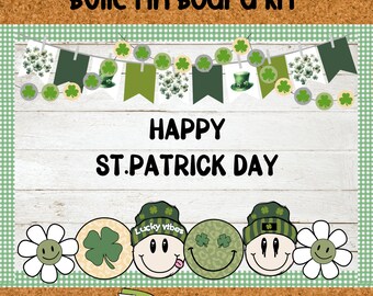 St. Patrick's Day Bulletin Board Kit editable - Etsy