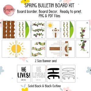 He Lives Easter Bulletin Board Kit Christian Classroom Decor Sunday ...