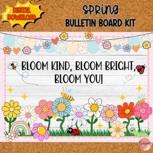 Spring Bulletin Board Kit | Flower Classroom Decor | Summer Door ...