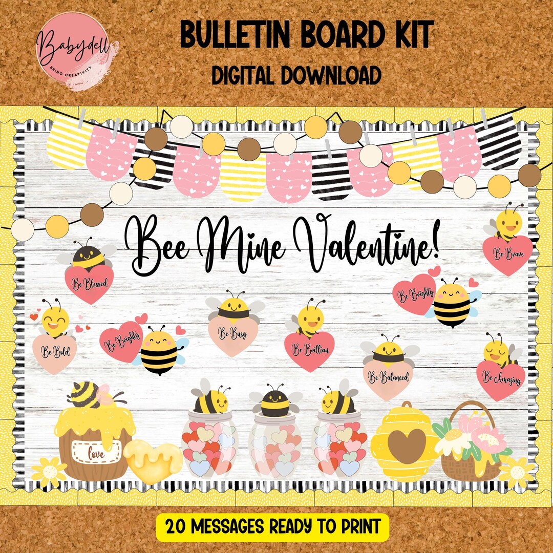 Bee Mine Valentine Bulletin Board Kit | February Classroom Decor ...