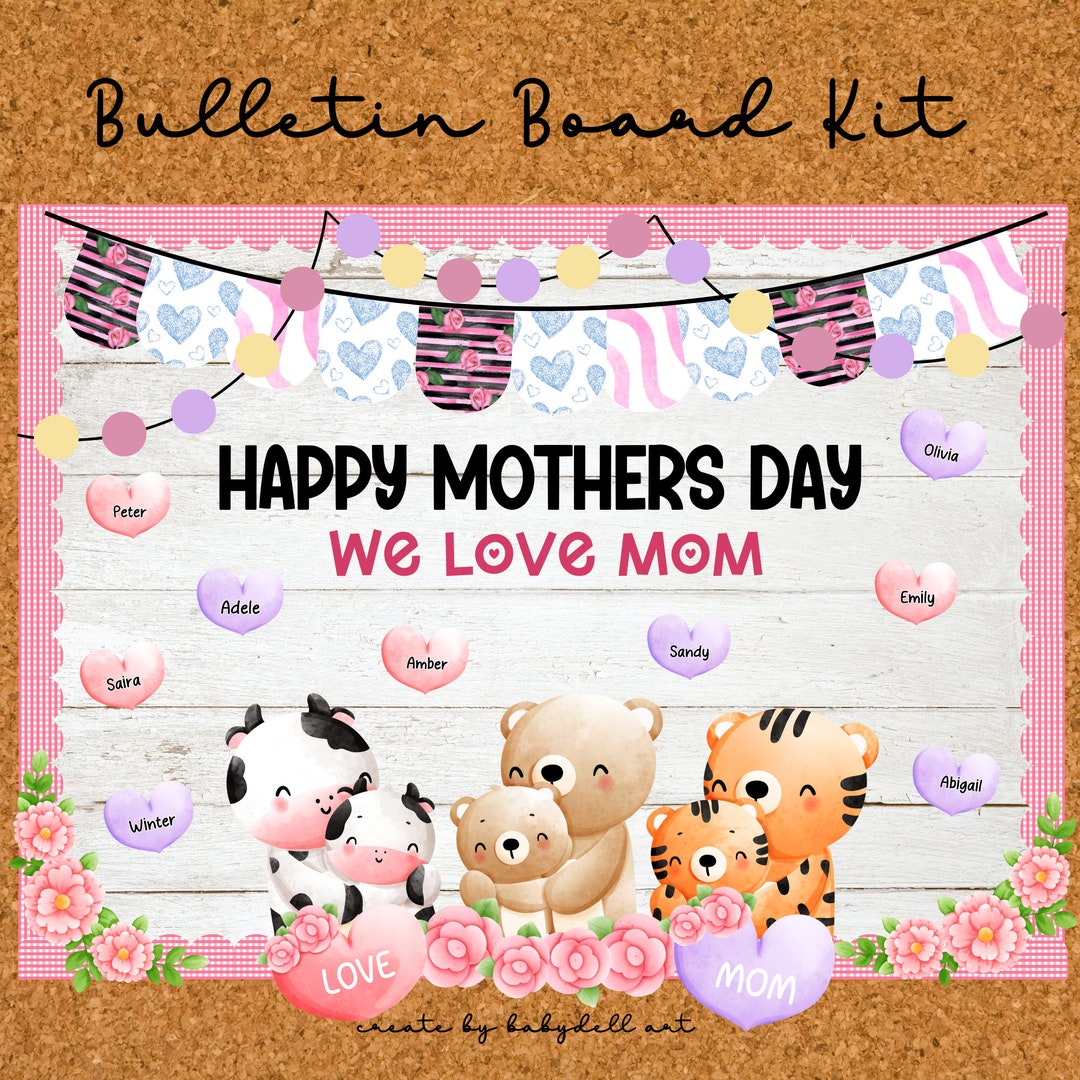Mother’s Day Bulletin Board Kit | Mama & Mummy Animal Theme | Seasonal ...
