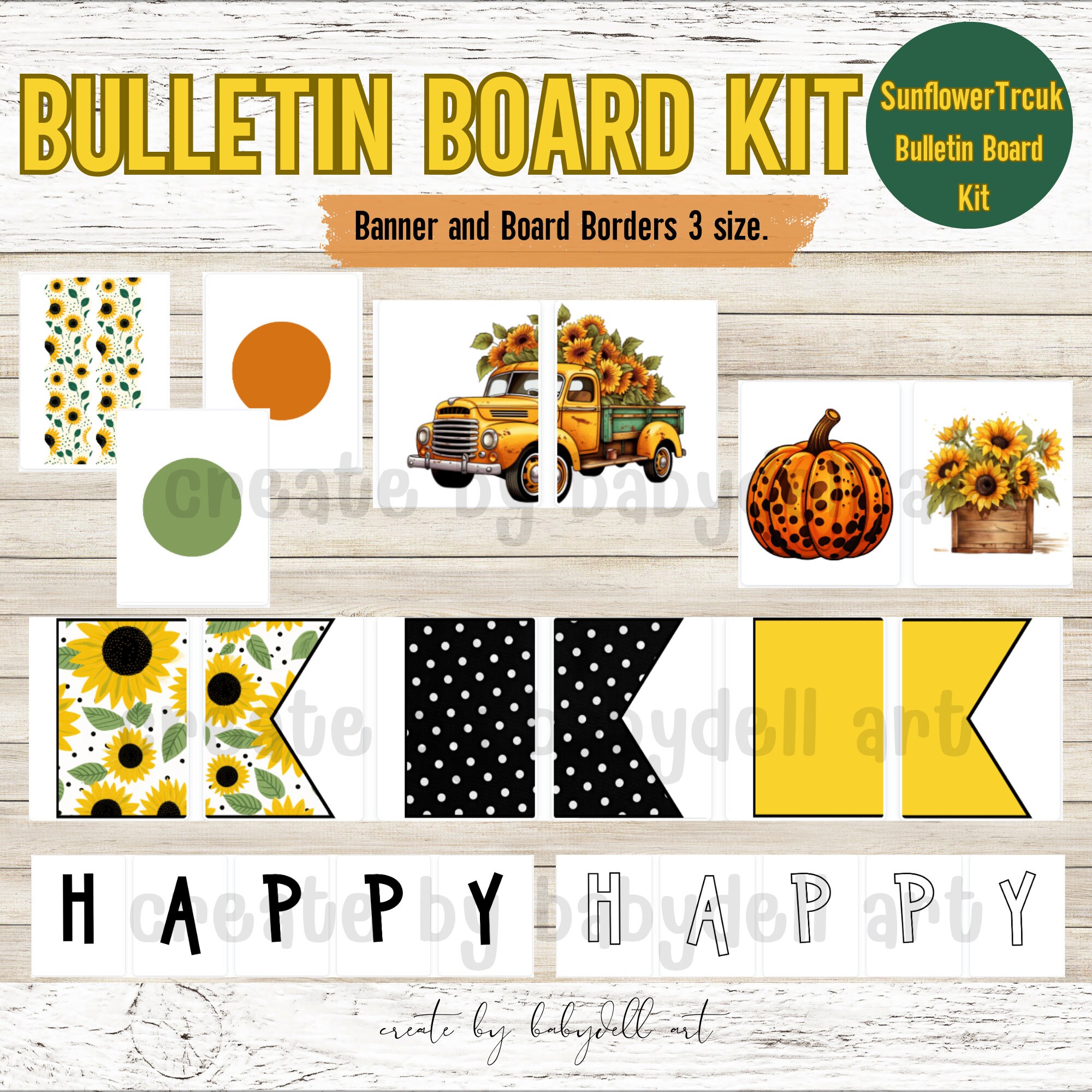 Sunflower Truck Bulletin Board Door Decor Fall Bulletin Board autumn ...