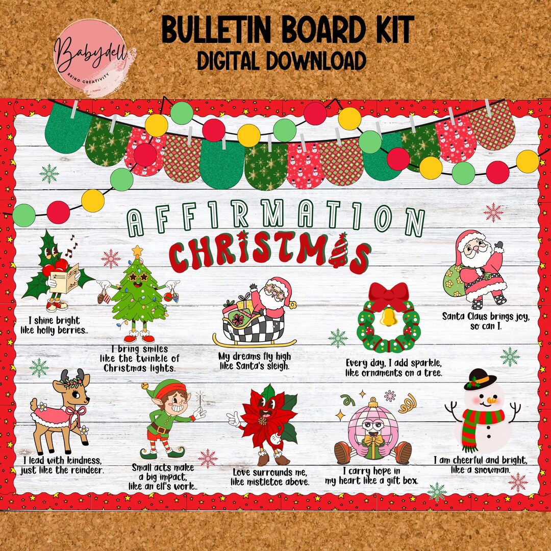 Groovy Christmas Affirmations Bulletin Board | Printable Retro Positive ...