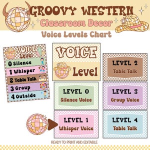 Retro Western Classroom Decor Bundle Disco Cowgirl Theme Printable ...