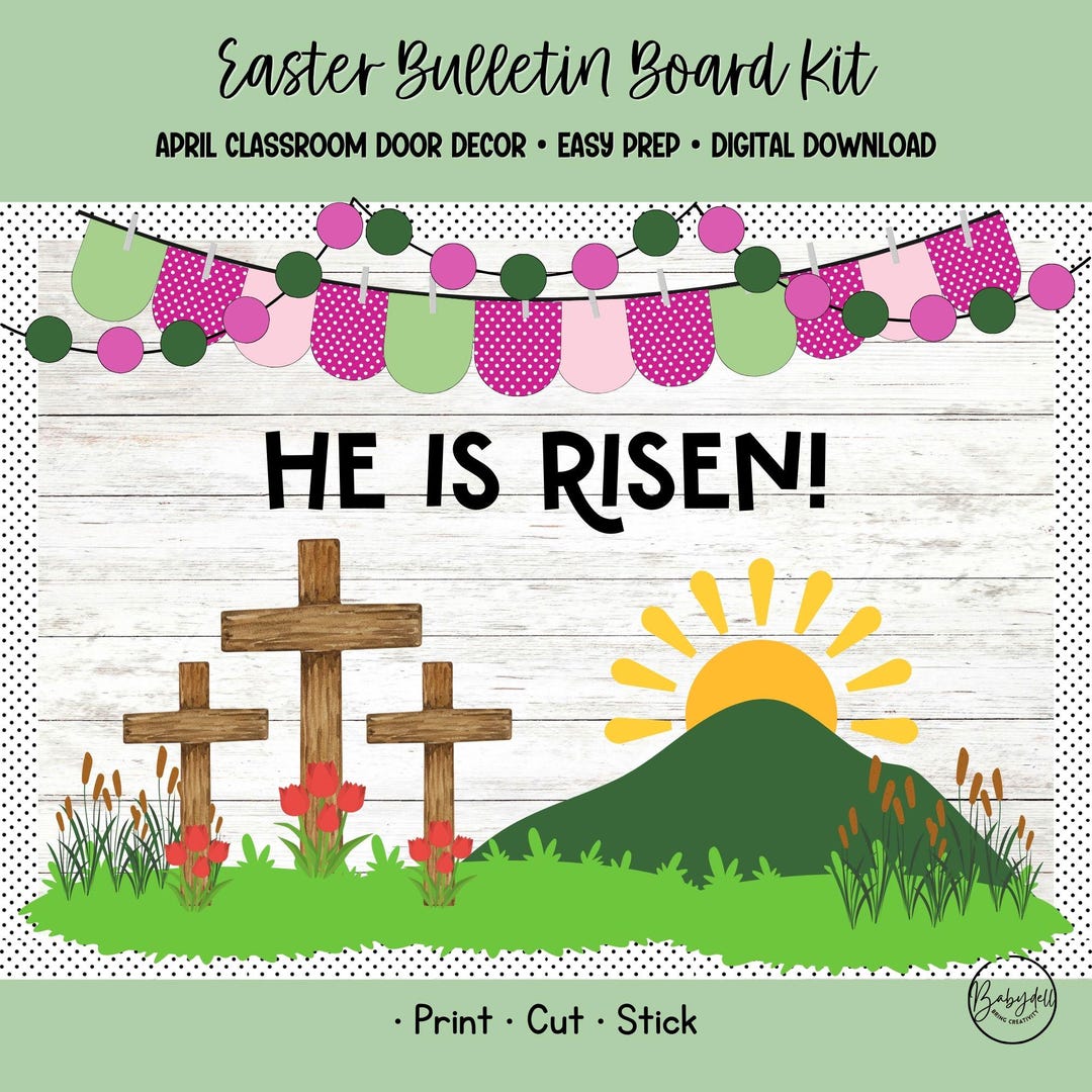 Christian Easter Kit for Sunday School Decor and Classroom Bulletin ...