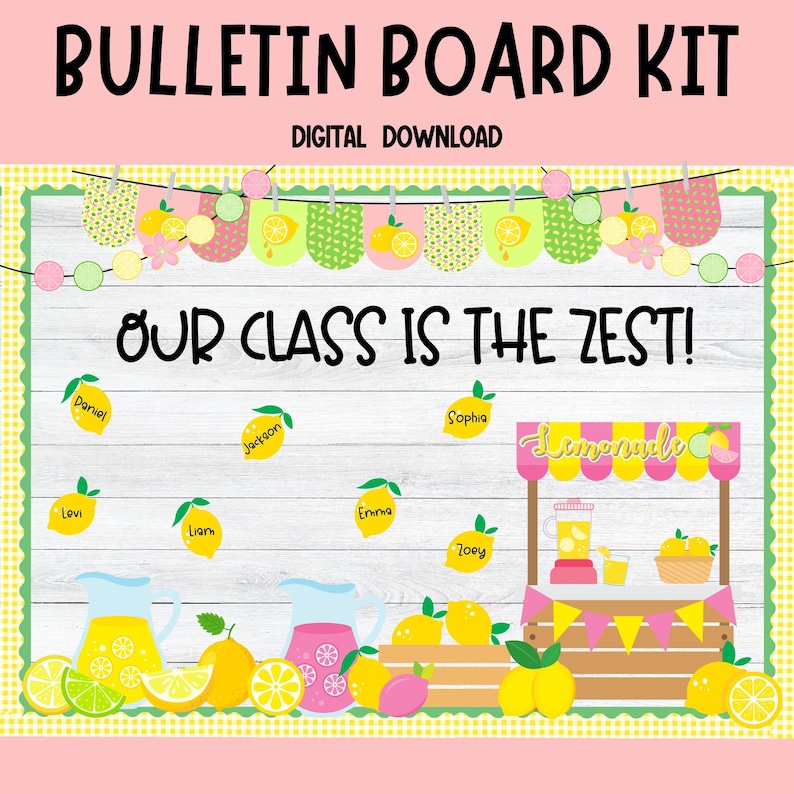 Lemon Classroom Bulletin Board Kit: Summer Decor (digital Download) - Etsy