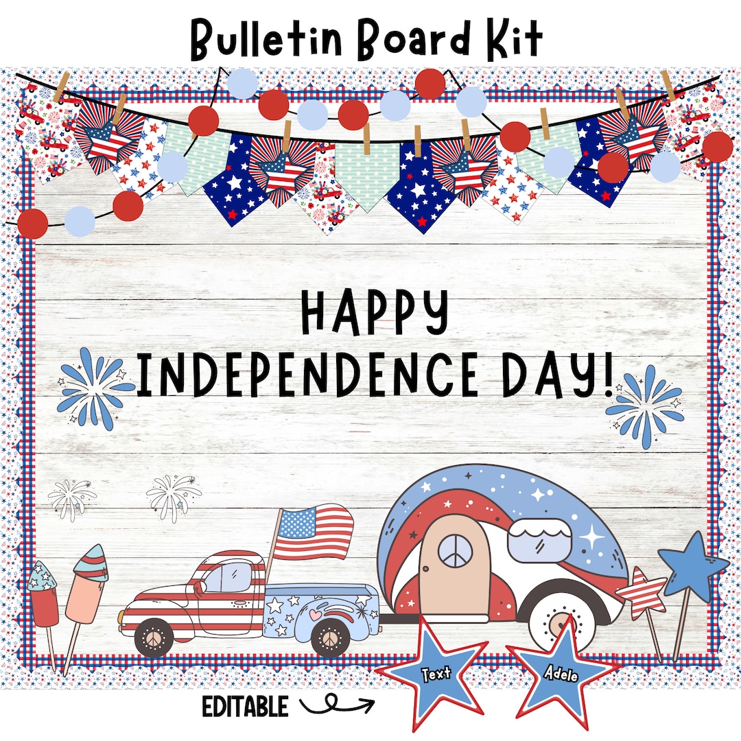 Truck Fireworks July 4th Bulletin Board Kit Patriotic Summer Classroom ...