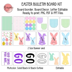 Easter Bunny Bulletin Board Printable | Christian Spring Classroom ...