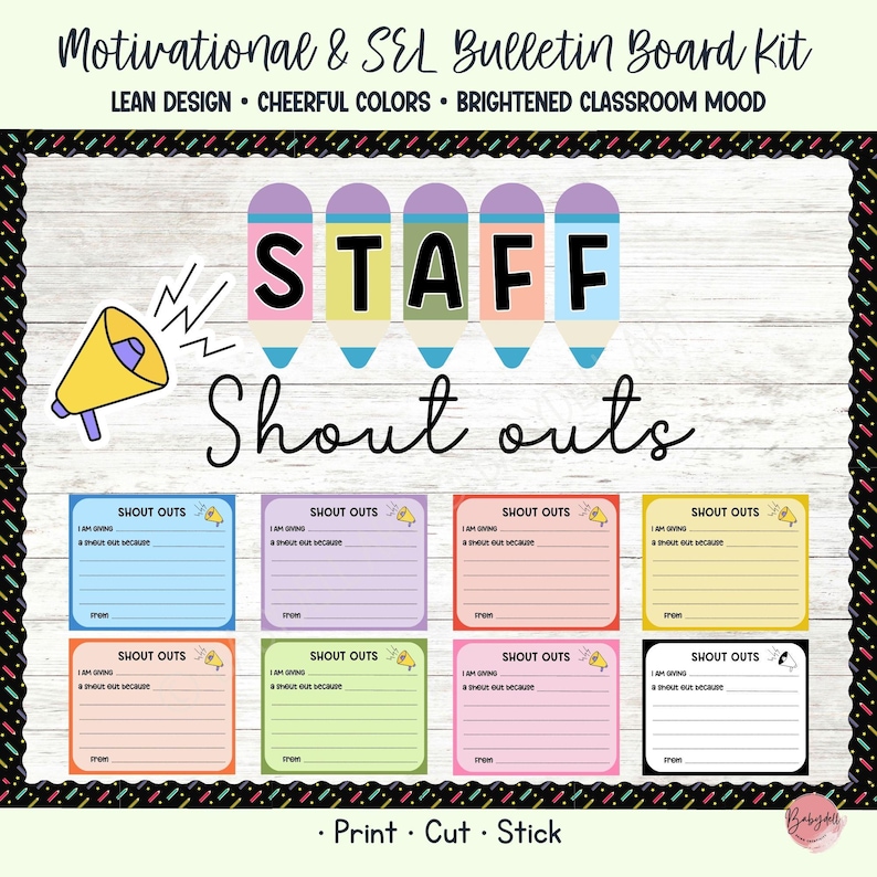 Staff Shout Out Kit for Teacher Appreciation and School Staff ...
