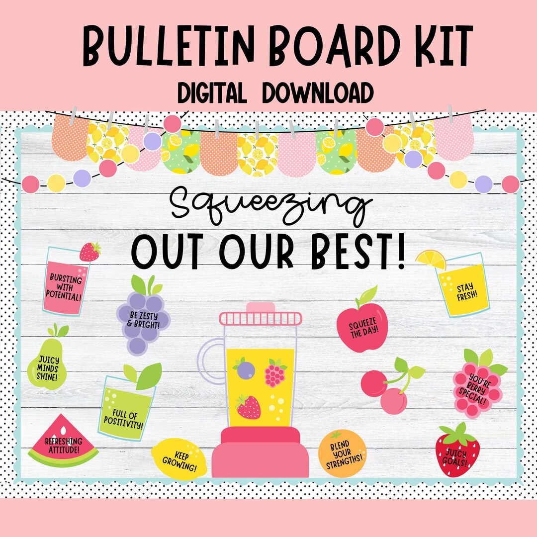 Fruit-themed Summer Bulletin Board Kit | Motivational Classroom Door ...