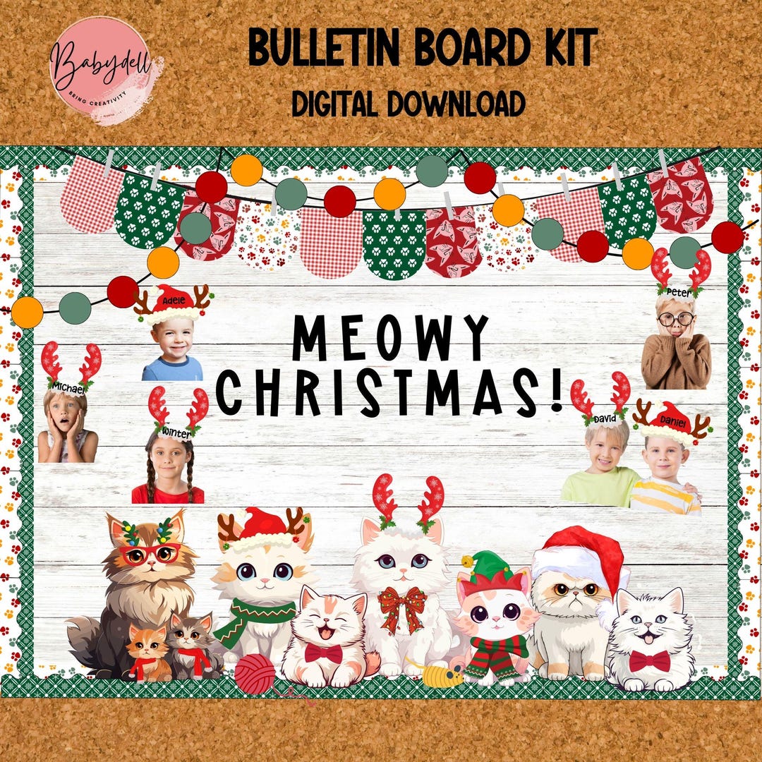 Christmas Santa Paws Bulletin Board Kit - Holiday Classroom Decor With ...