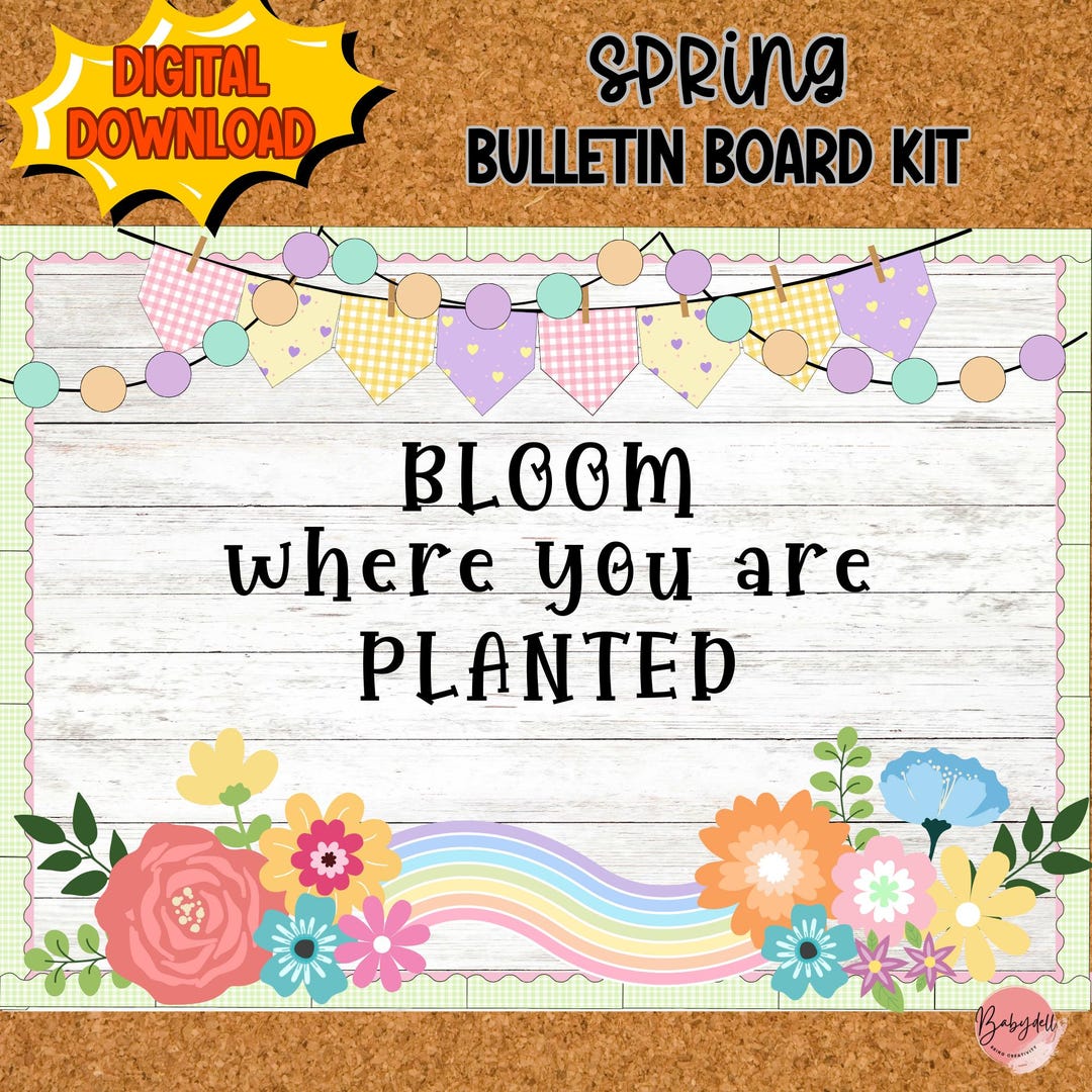 Christian Spring Bulletin Board Kit | Church & Classroom Flower Decor ...