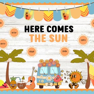 Here Comes the Sun Summer Bulletin Board Kit Groovy Classroom Decor ...