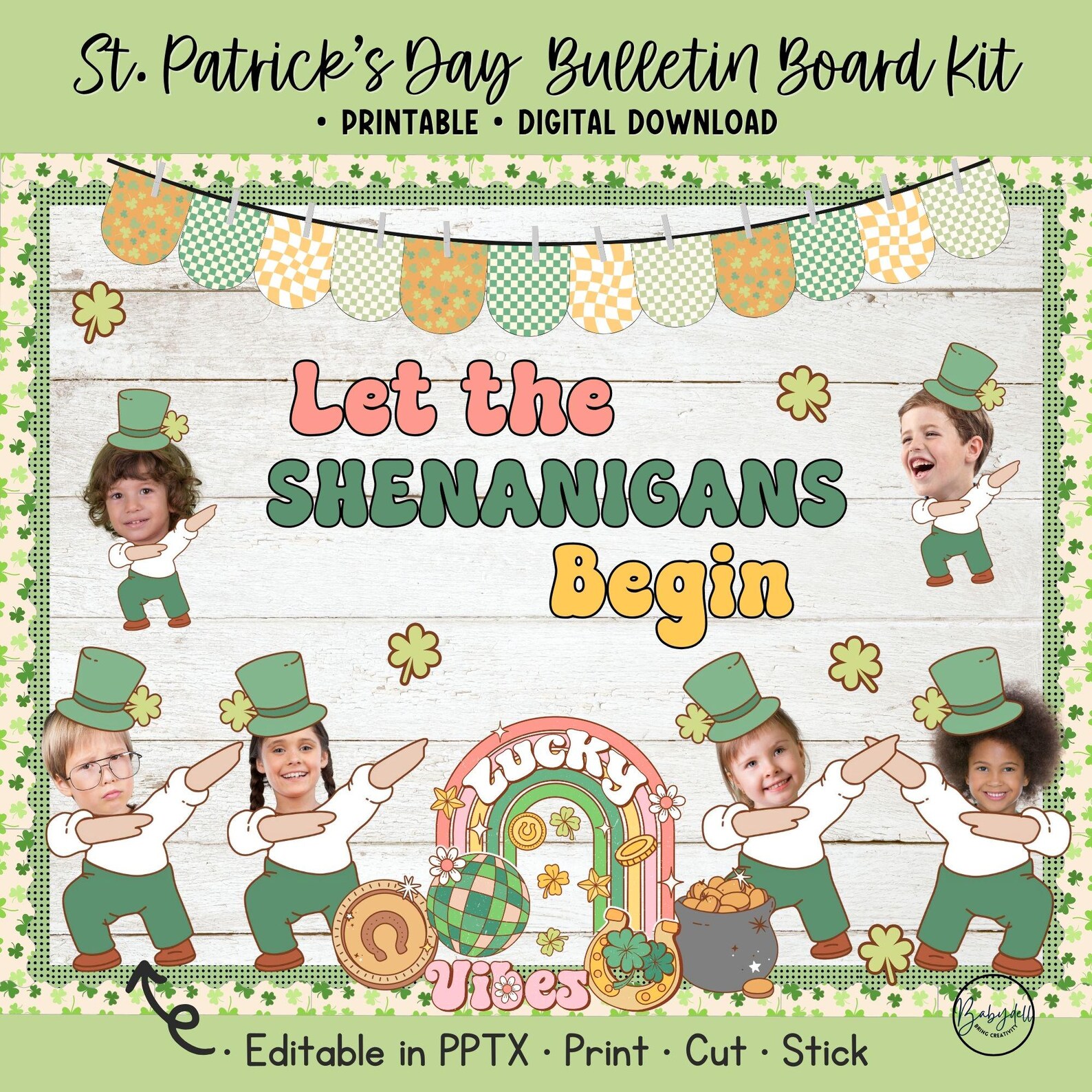 St Patricks Day Bulletin Board Kit Let the Shenanigans Begin Student ...