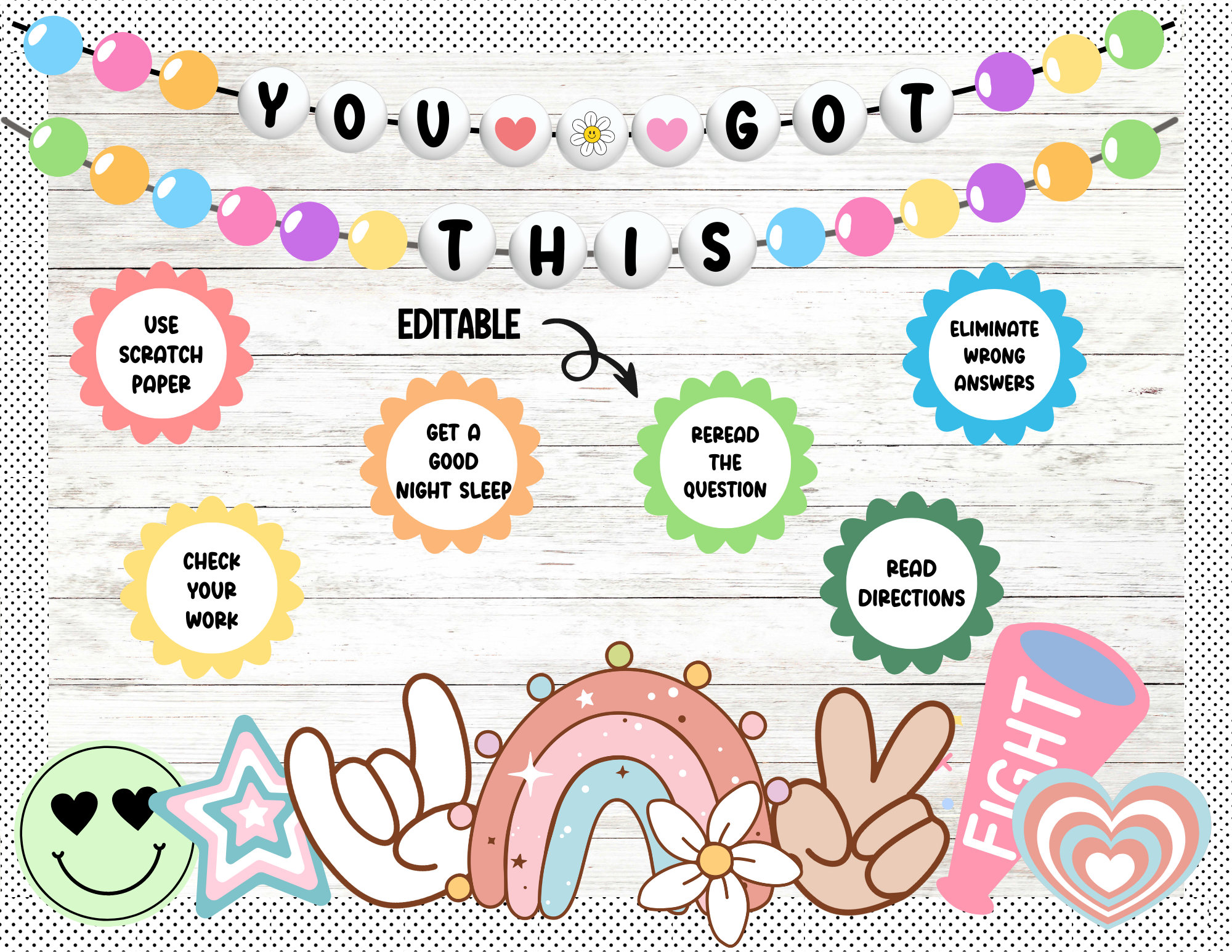 Groovy Testing Motivation Bulletin Board Test Prep Tips Bulletin Board ...