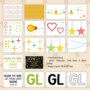 Christian Bulletin Board Kit: Glow for God Classroom Decor (printable ...