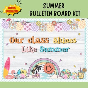 Groovy Summer Bulletin Board Kit | Retro Classroom Door Decor | Our ...